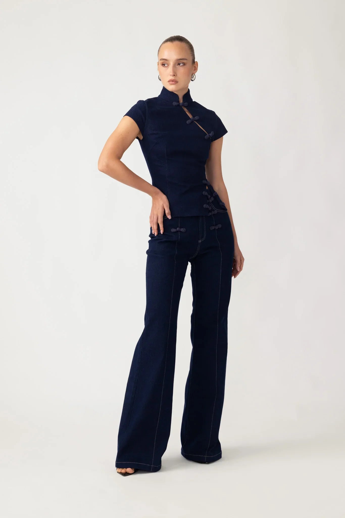 SAU LEE SAU LEE Iris Denim Top